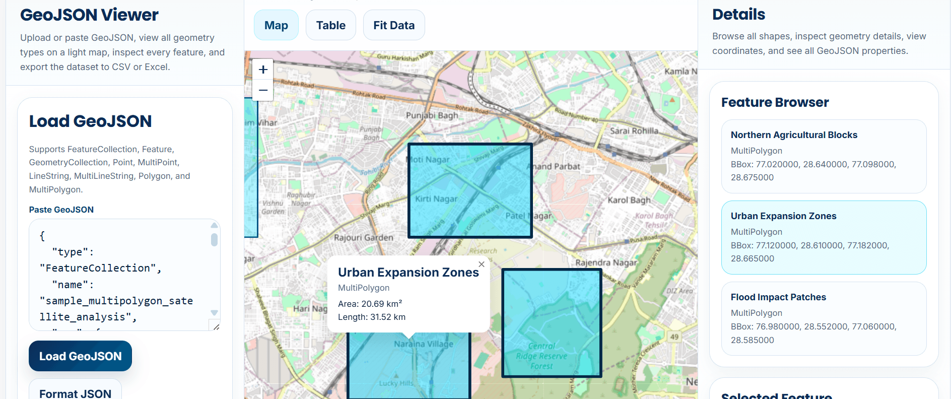 Free GeoJSON Viewer for GeoJSON File Viewing & Export